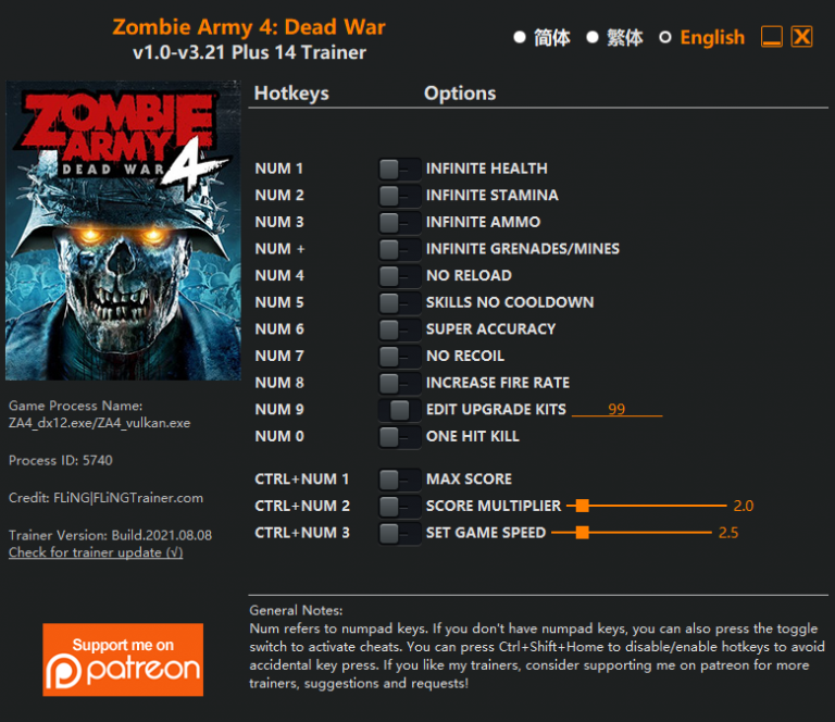 Zombie Army 4: Dead War Trainer - FLiNG Trainer - PC Game Cheats and Mods