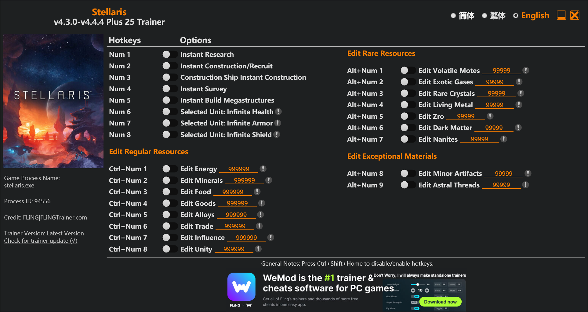 Stellaris Trainer - FLiNG Trainer - PC Game Cheats and Mods