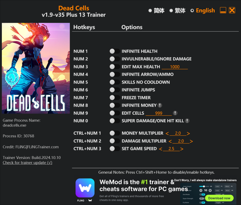 Dead Cells Trainer - FLiNG Trainer - PC Game Cheats and Mods