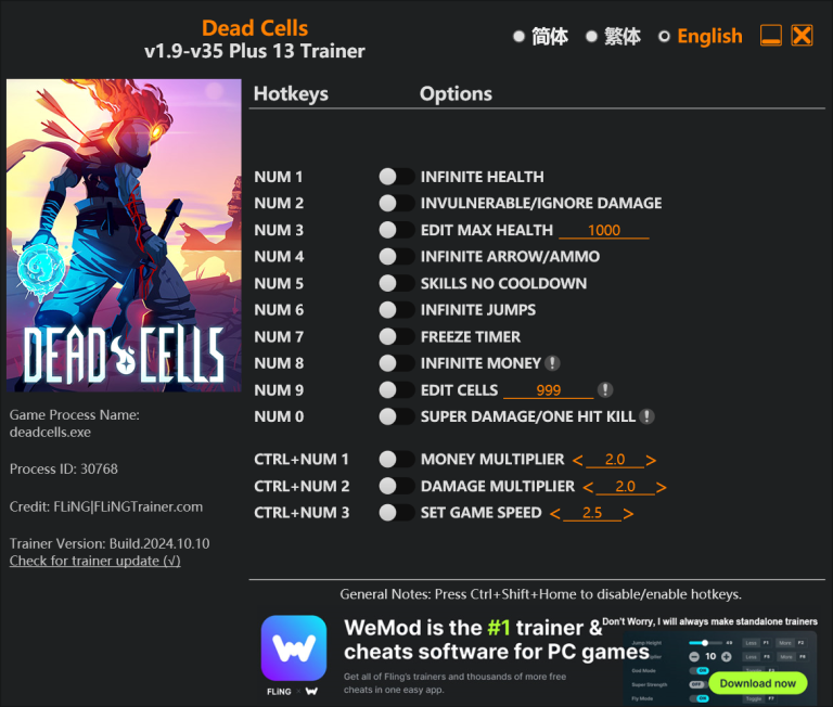 Dead Cells Trainer - FLiNG Trainer - PC Game Cheats and Mods