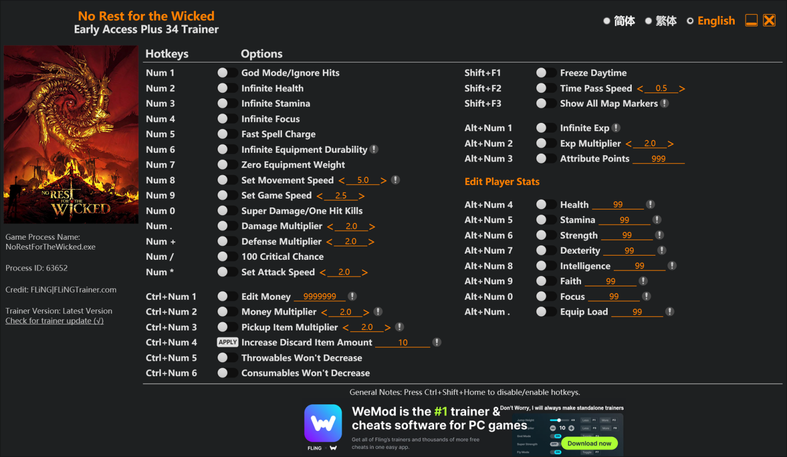 No Rest for the Wicked Trainer - FLiNG Trainer - PC Game Cheats and Mods