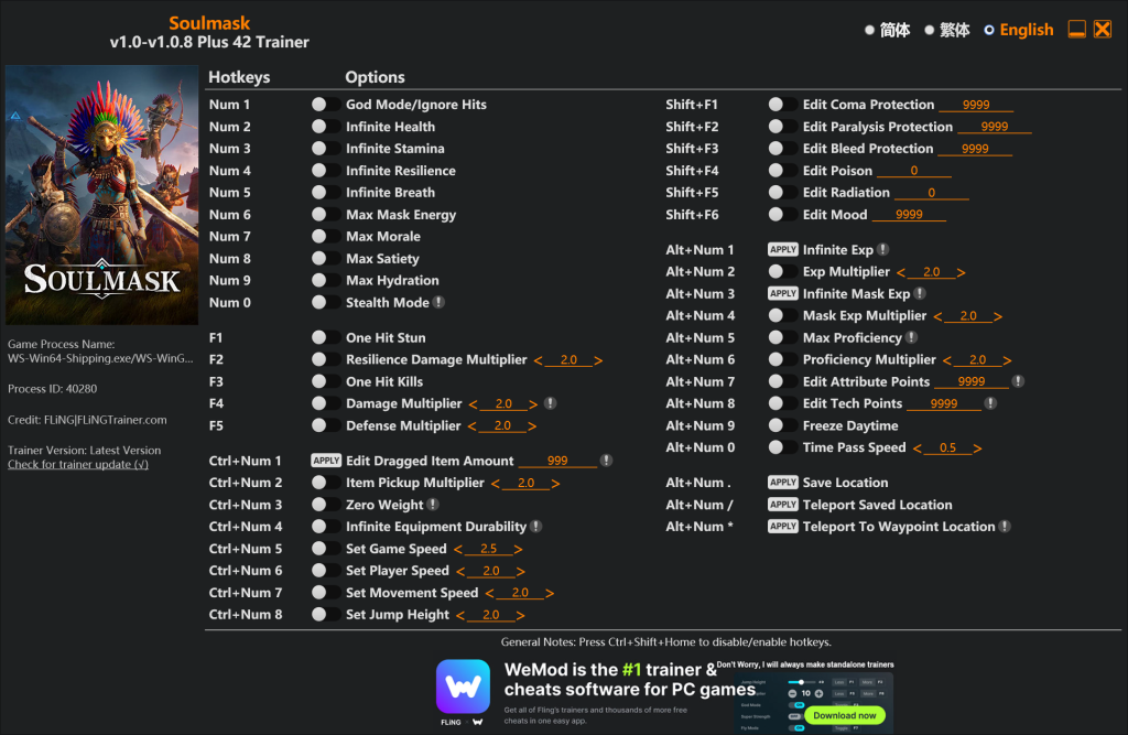 Soulmask Trainer - FLiNG Trainer - PC Game Cheats and Mods