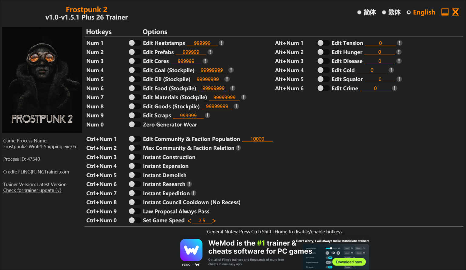 Frostpunk 2 Trainer - FLiNG Trainer - PC Game Cheats and Mods