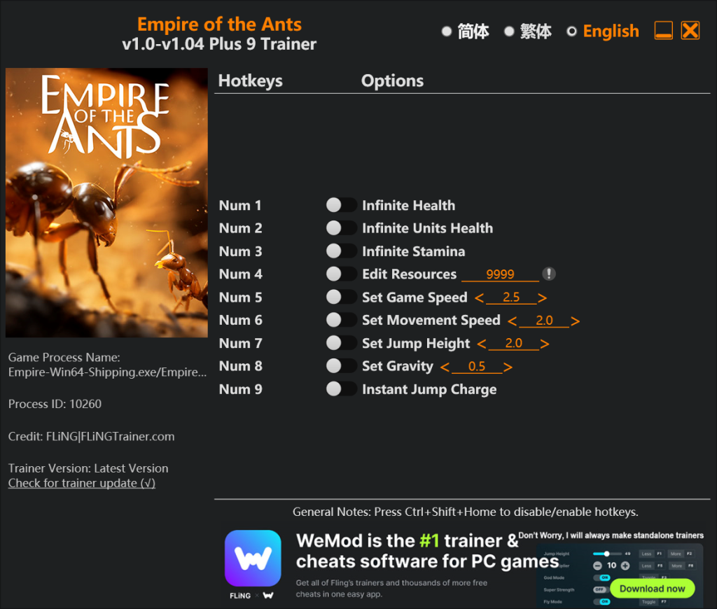 Empire of the Ants Trainer - FLiNG Trainer - PC Game Cheats and Mods