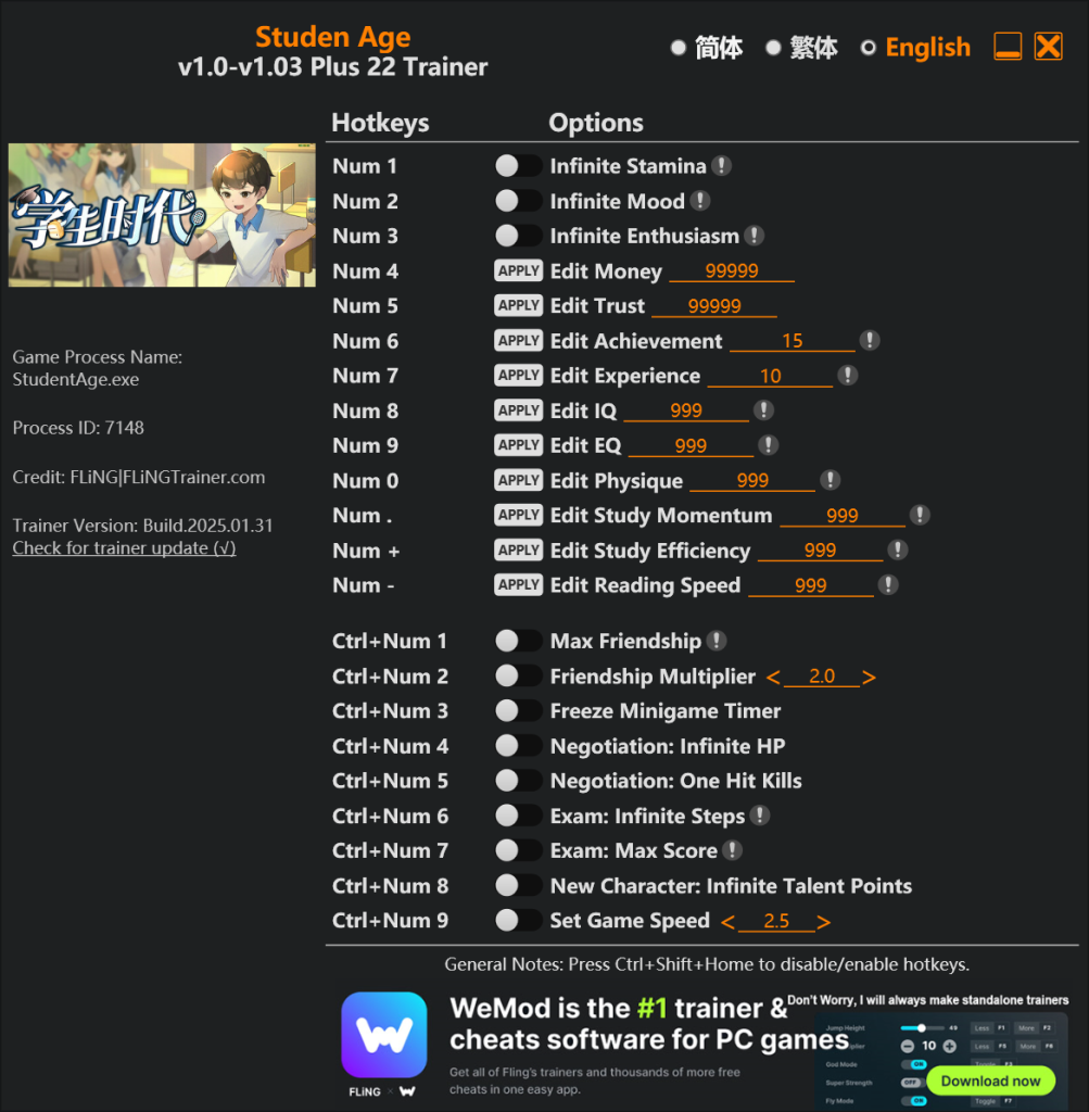 Studen Age Trainer - FLiNG Trainer - PC Game Cheats and Mods