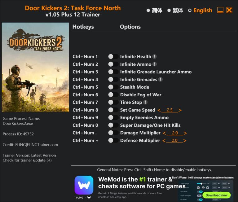 Door Kickers 2: Task Force North Trainer - FLiNG Trainer - PC Game ...