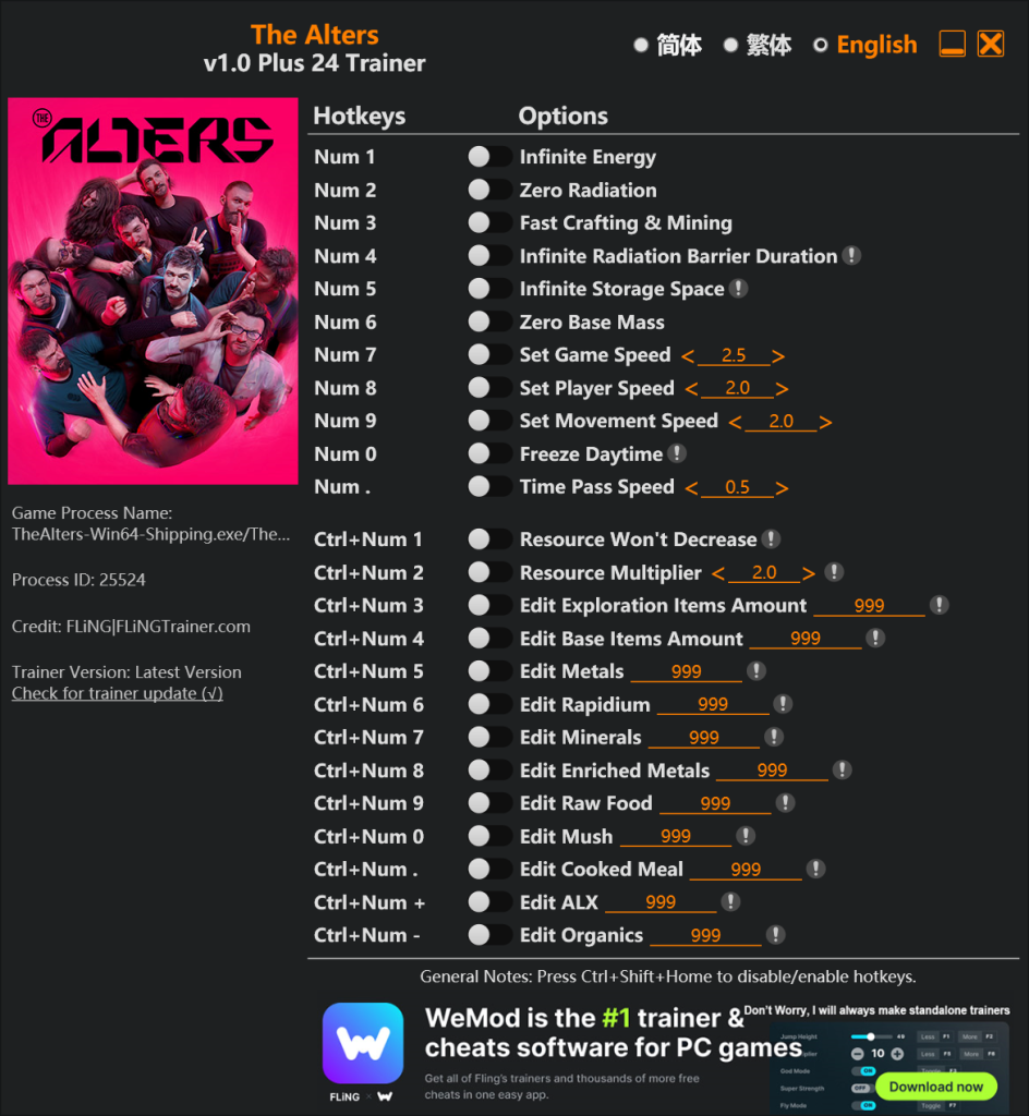 The Alters Trainer - FLiNG Trainer - PC Game Cheats and Mods